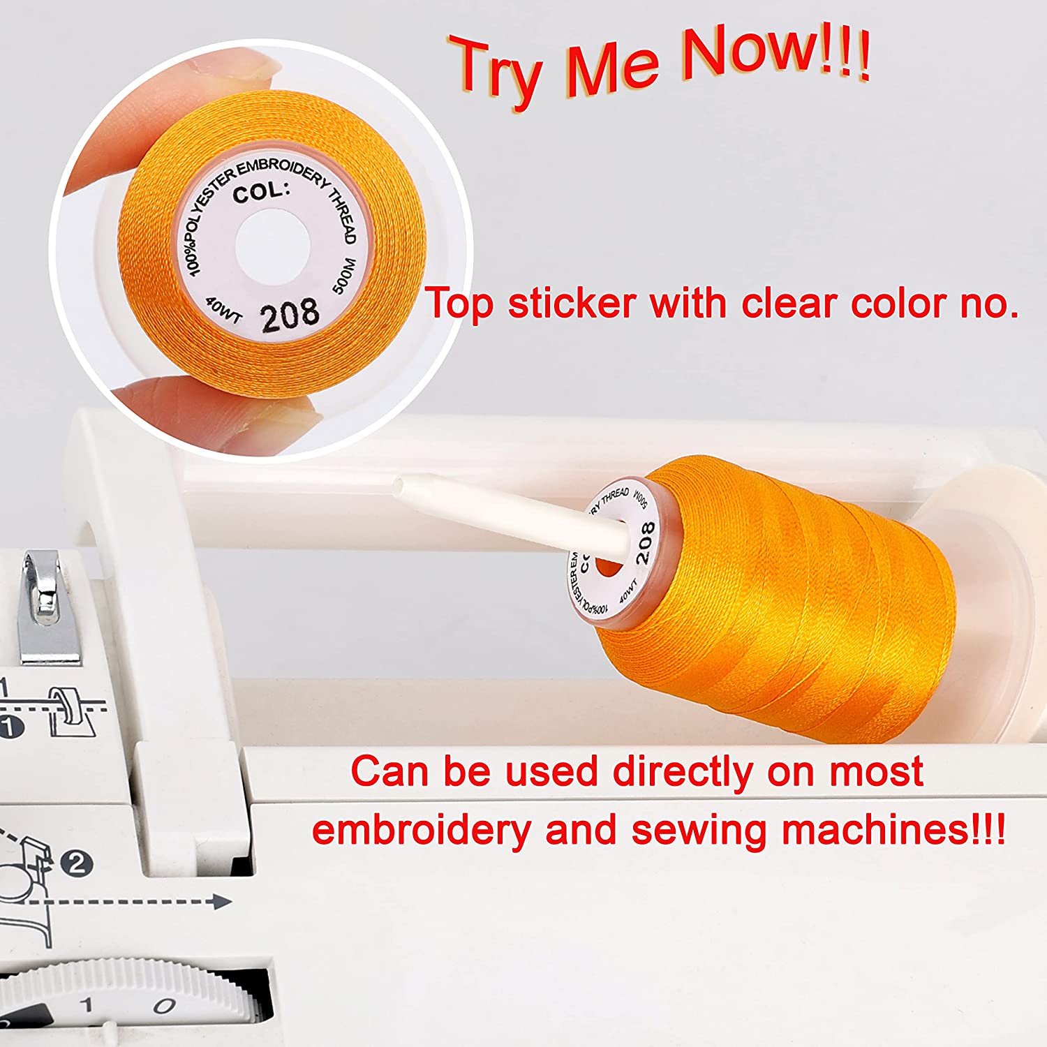 New brothread 40 Brother Colors Polyester Embroidery Machine Thread Ki