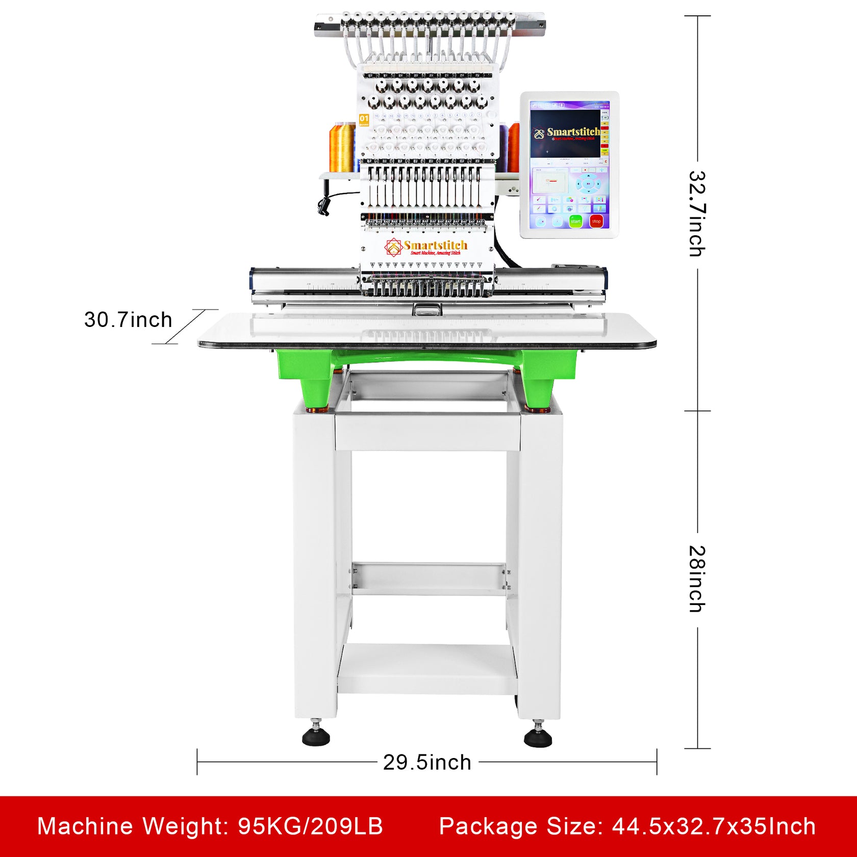 Smartstitch Embroidery Machine S1501, 15 Needles, Max Speed 1200RPM, C ...