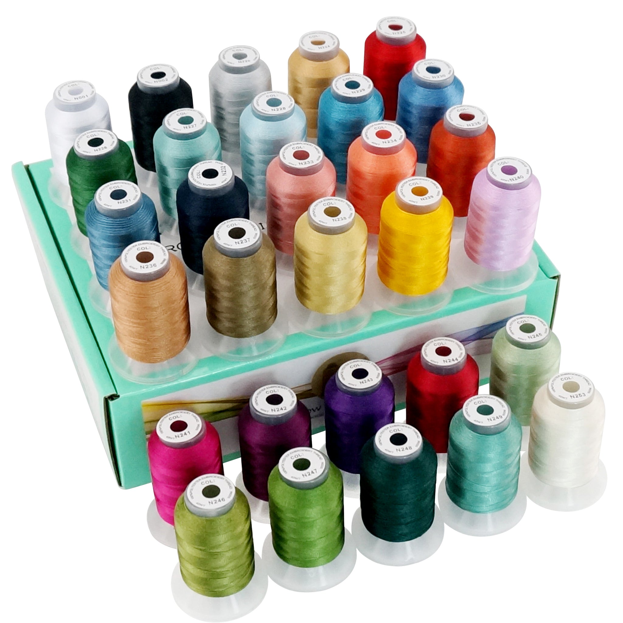New brothread 30 Colors Polyester Embroidery Machine Thread Kit 500M