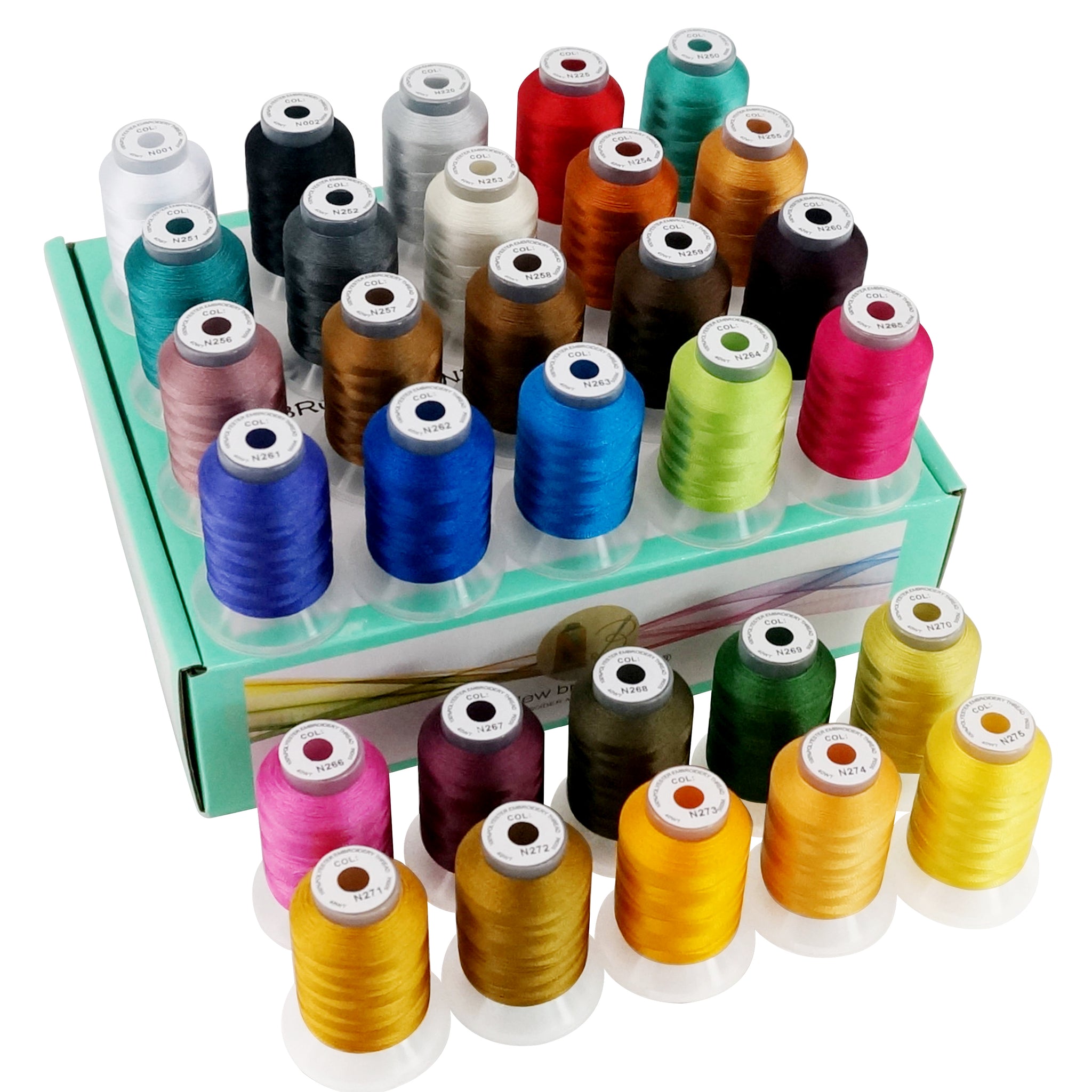 New brothread 30 Colors Polyester Embroidery Machine Thread Kit 500M