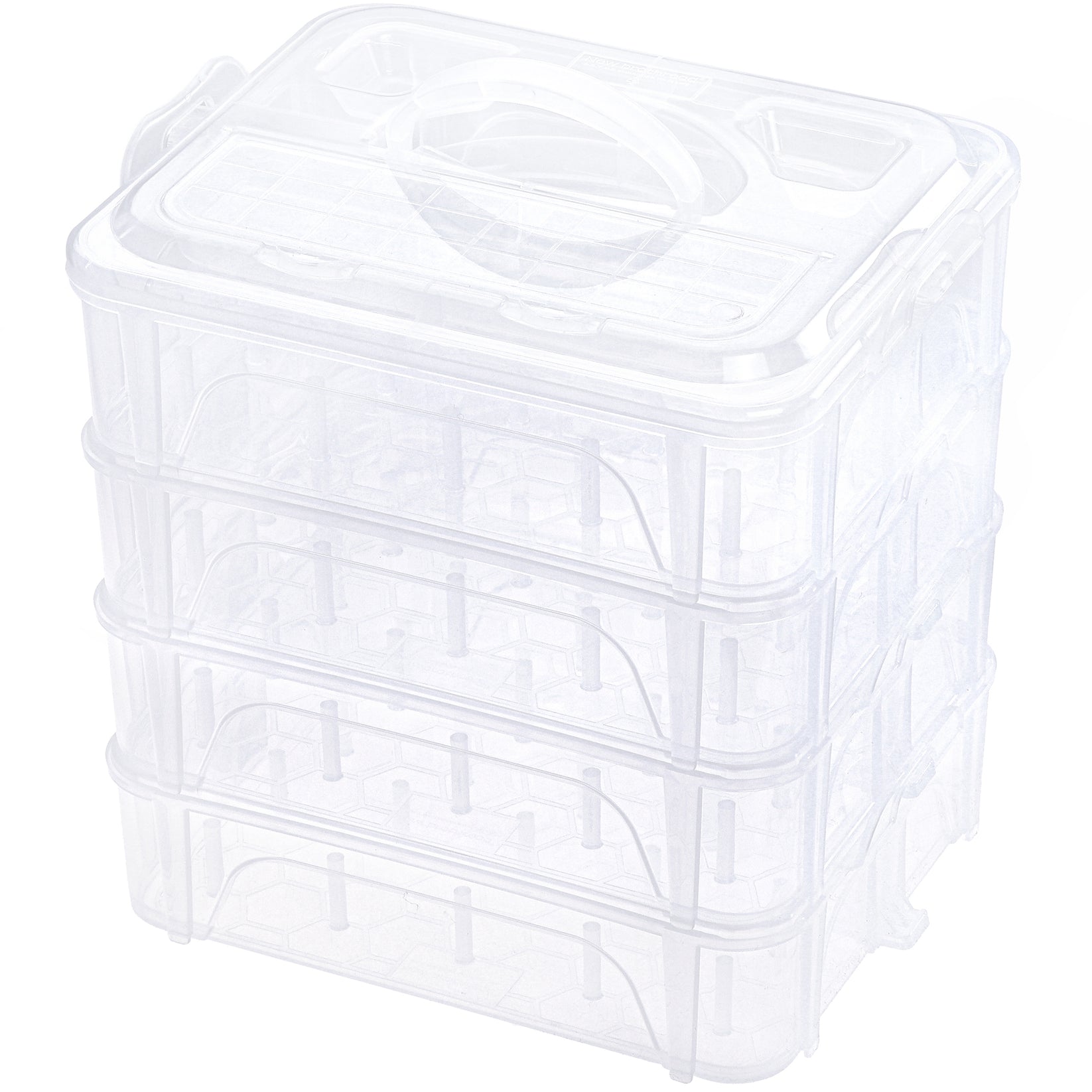 New brothread 4 Layers Stackable Clear Storage Box/Organizer for Holdi