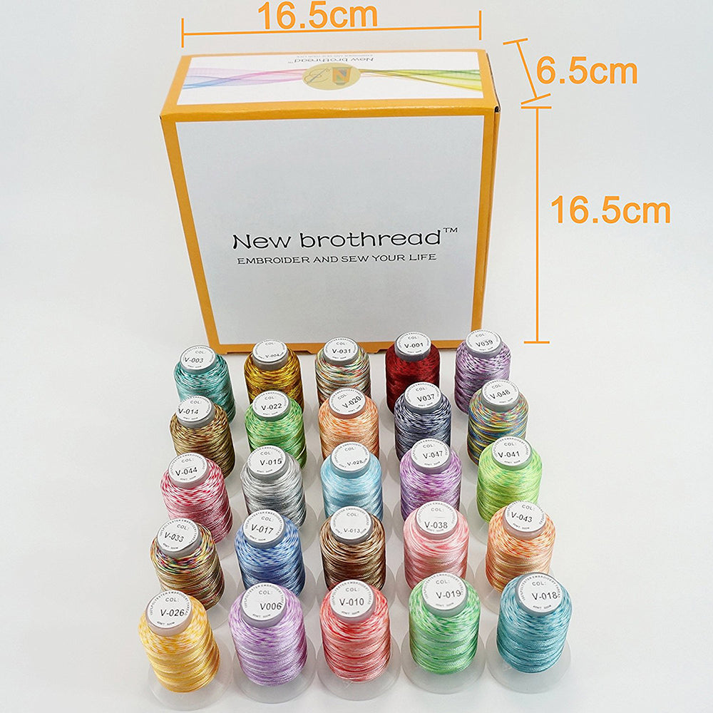 New Brothread 25 Colors Variegated Polyester Embroidery Machine Thread ...